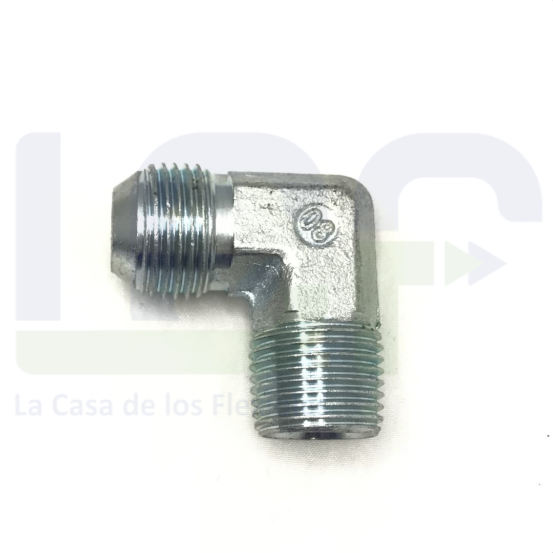 Accesorio codo 90° MF UNF asiento jic x MF NPT – LCF